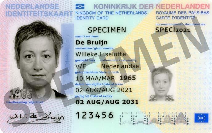 Features of the Dutch identity card 2021 | RvIG